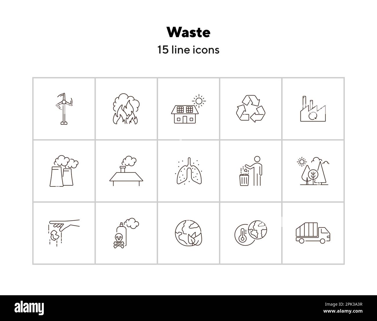 Waste line icon set Stock Vector Image & Art - Alamy