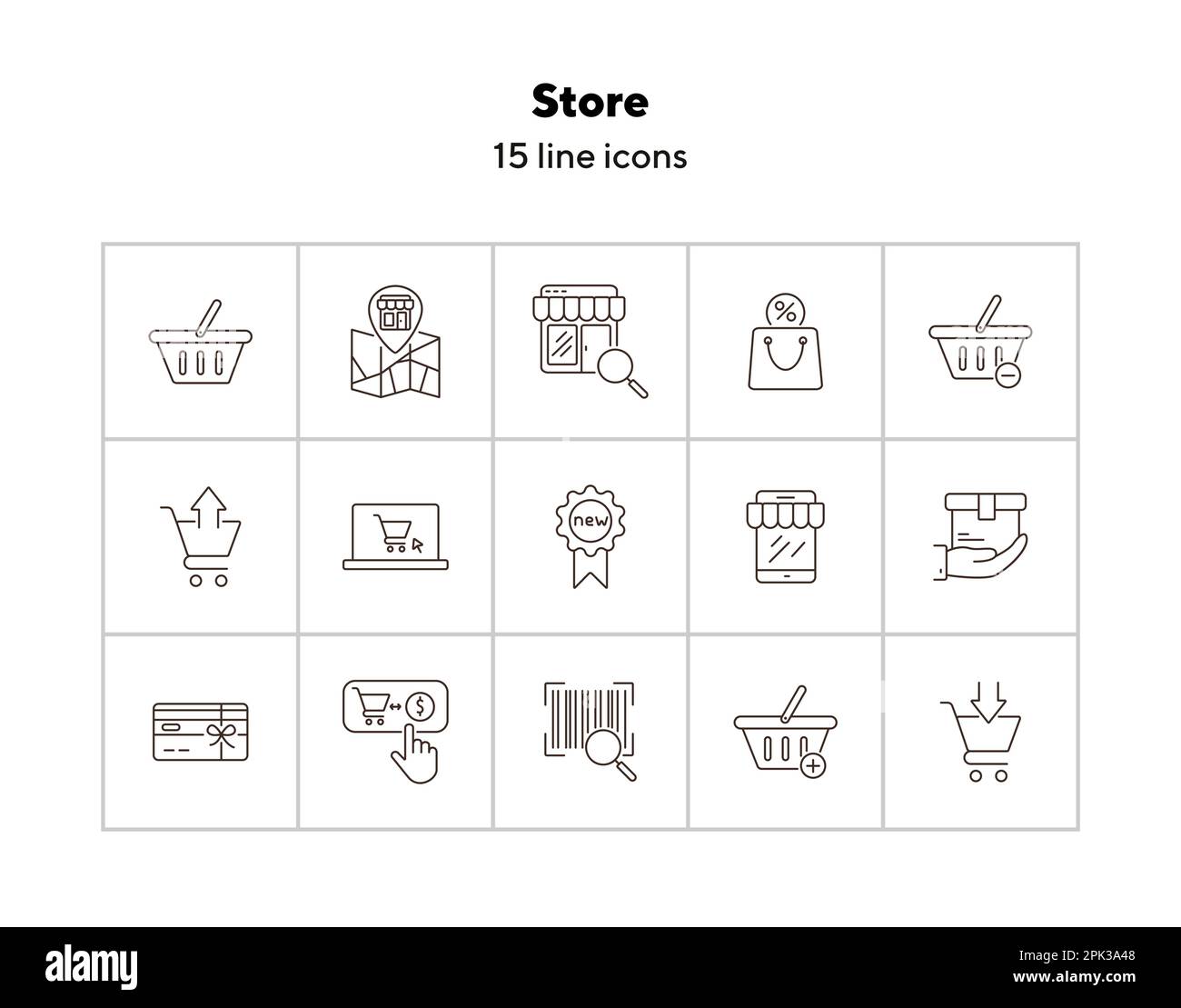Store line icon set Stock Vector Image & Art - Alamy