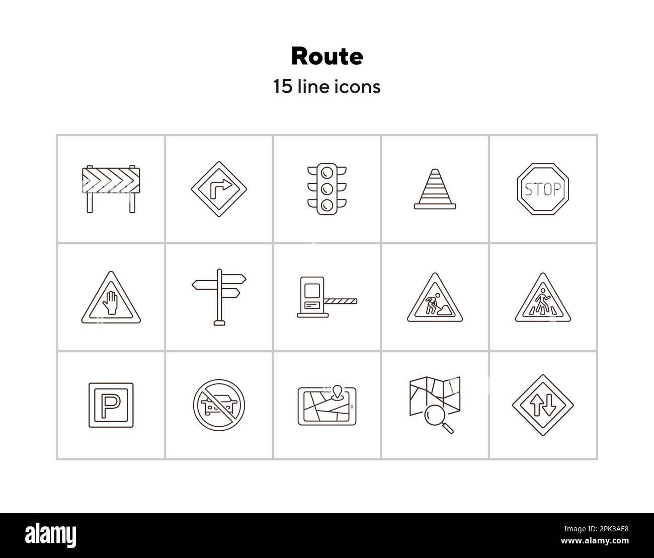 Route line icons Stock Vector Image & Art - Alamy