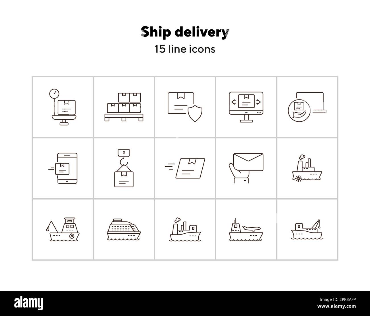 Ship delivery icons Stock Vector Image & Art - Alamy