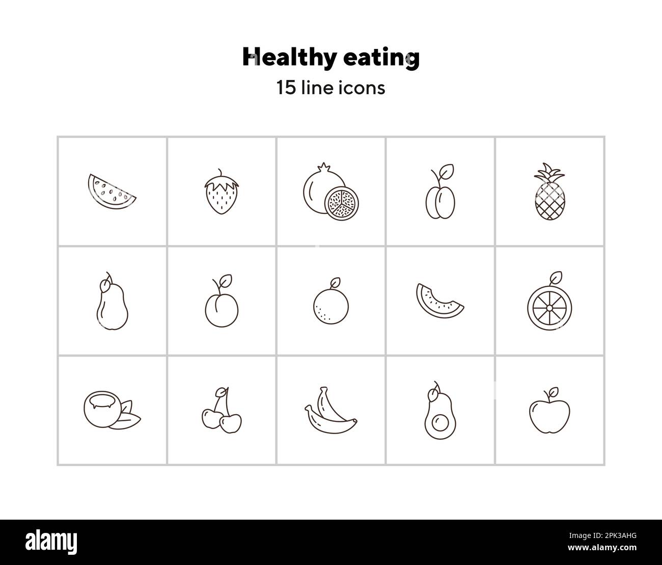 Healthy eating icons Stock Vector Image & Art - Alamy