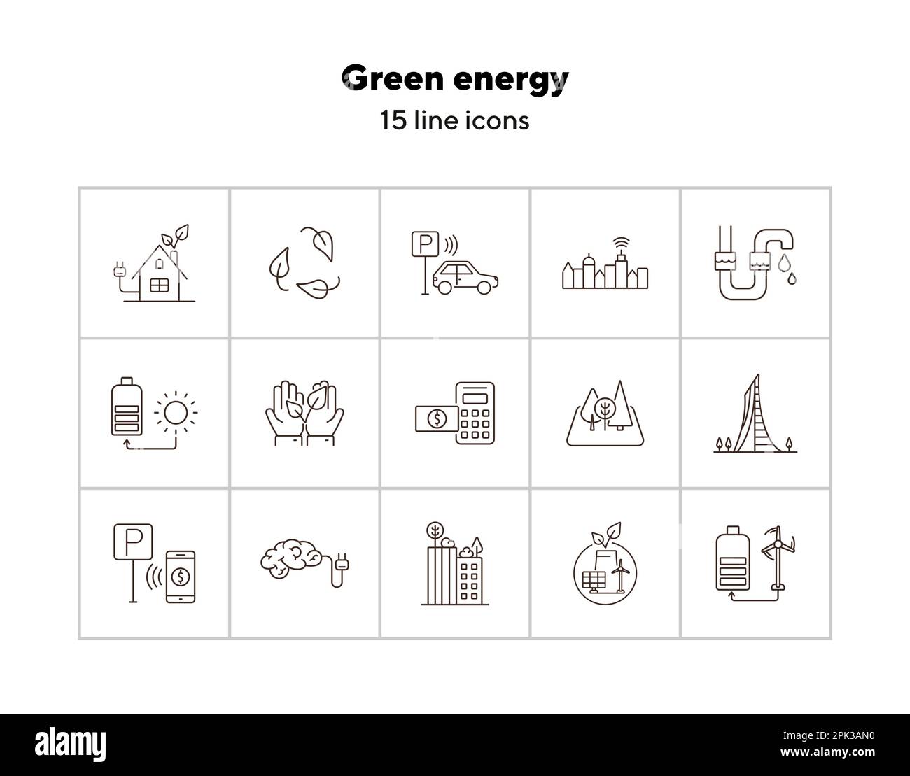Green energy icons Stock Vector Image & Art - Alamy