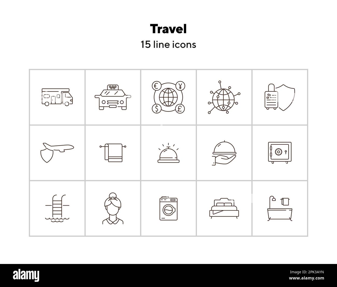 Travel line icon set Stock Vector Image & Art - Alamy