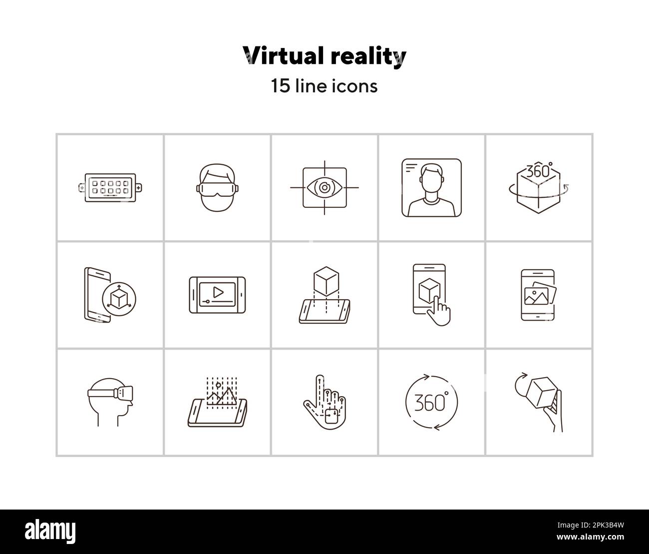 Virtual reality icons Stock Vector Image & Art - Alamy