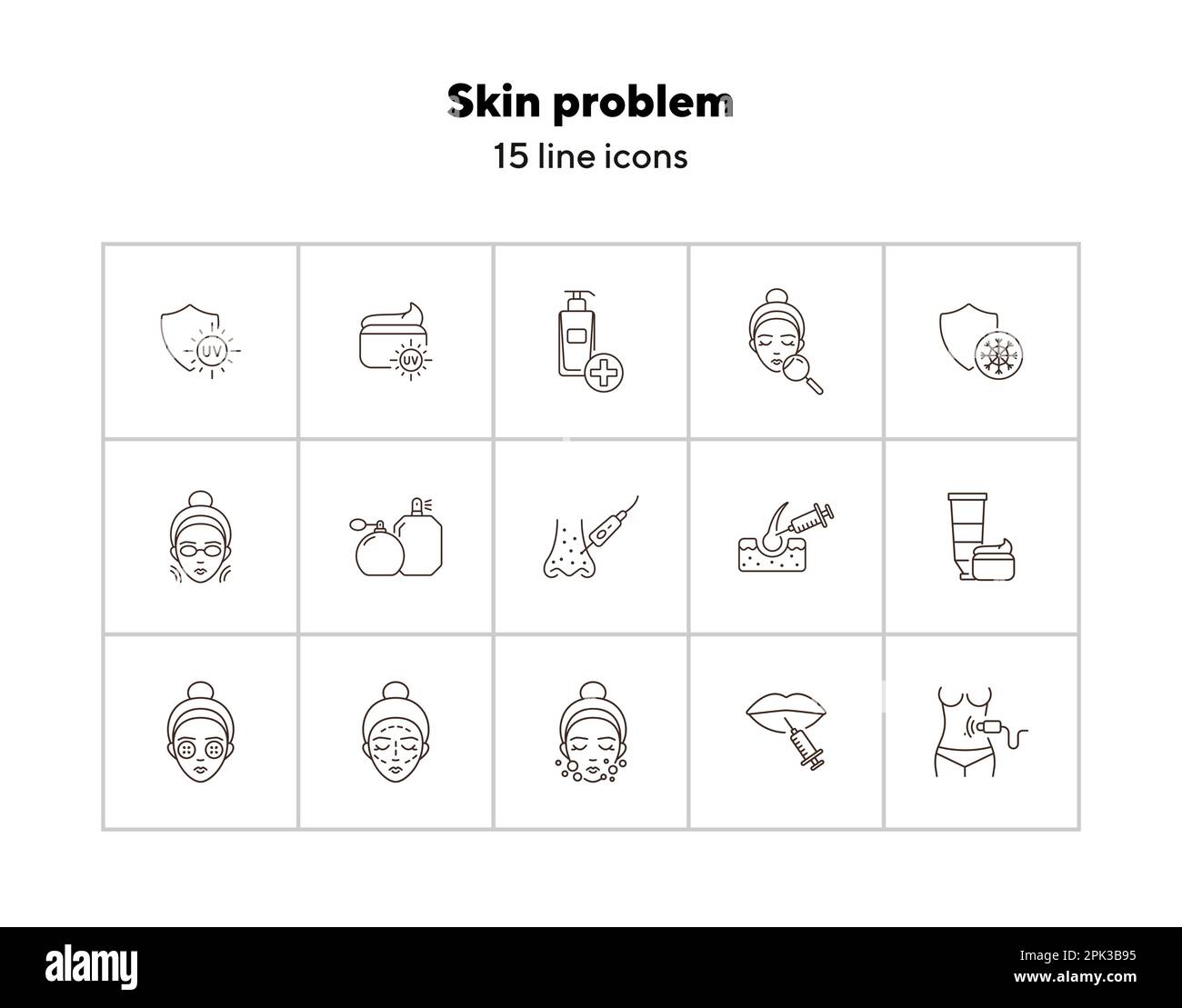 Skin problem icon outline Cut Out Stock Images & Pictures - Alamy