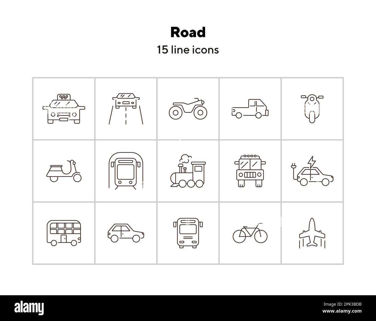 Road line icon set Stock Vector Image & Art - Alamy