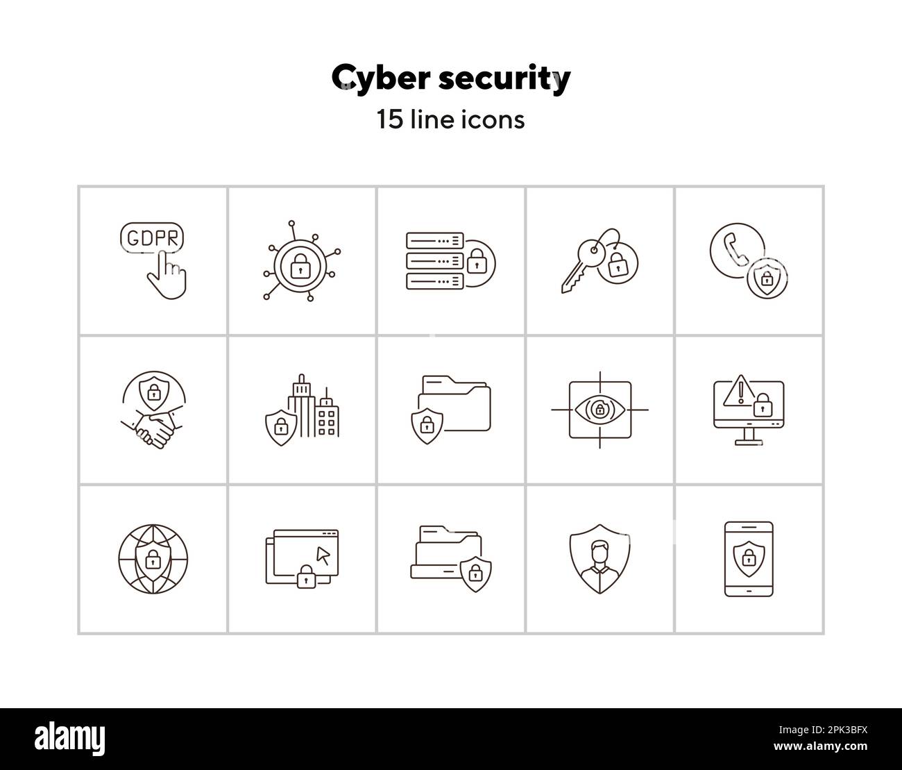 Cyber security icon pack Stock Vector Images - Alamy