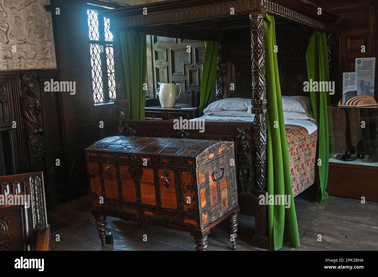 Around the UK - An ornate bedroom, part of the interior of Astley Hall ...