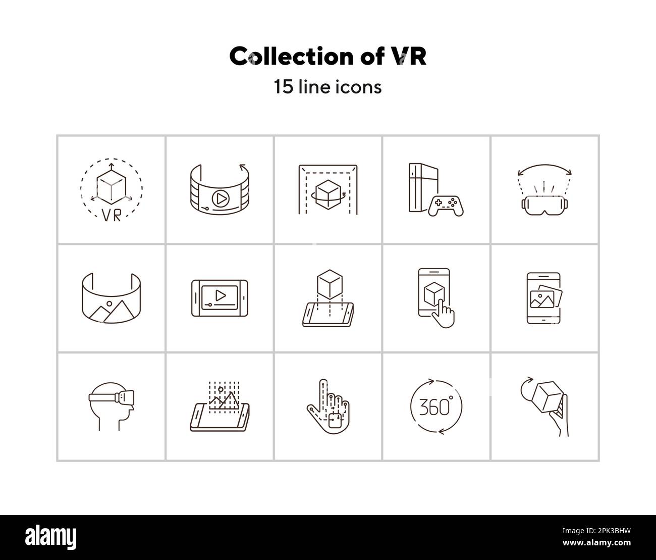 Collection of VR icons Stock Vector Image & Art - Alamy