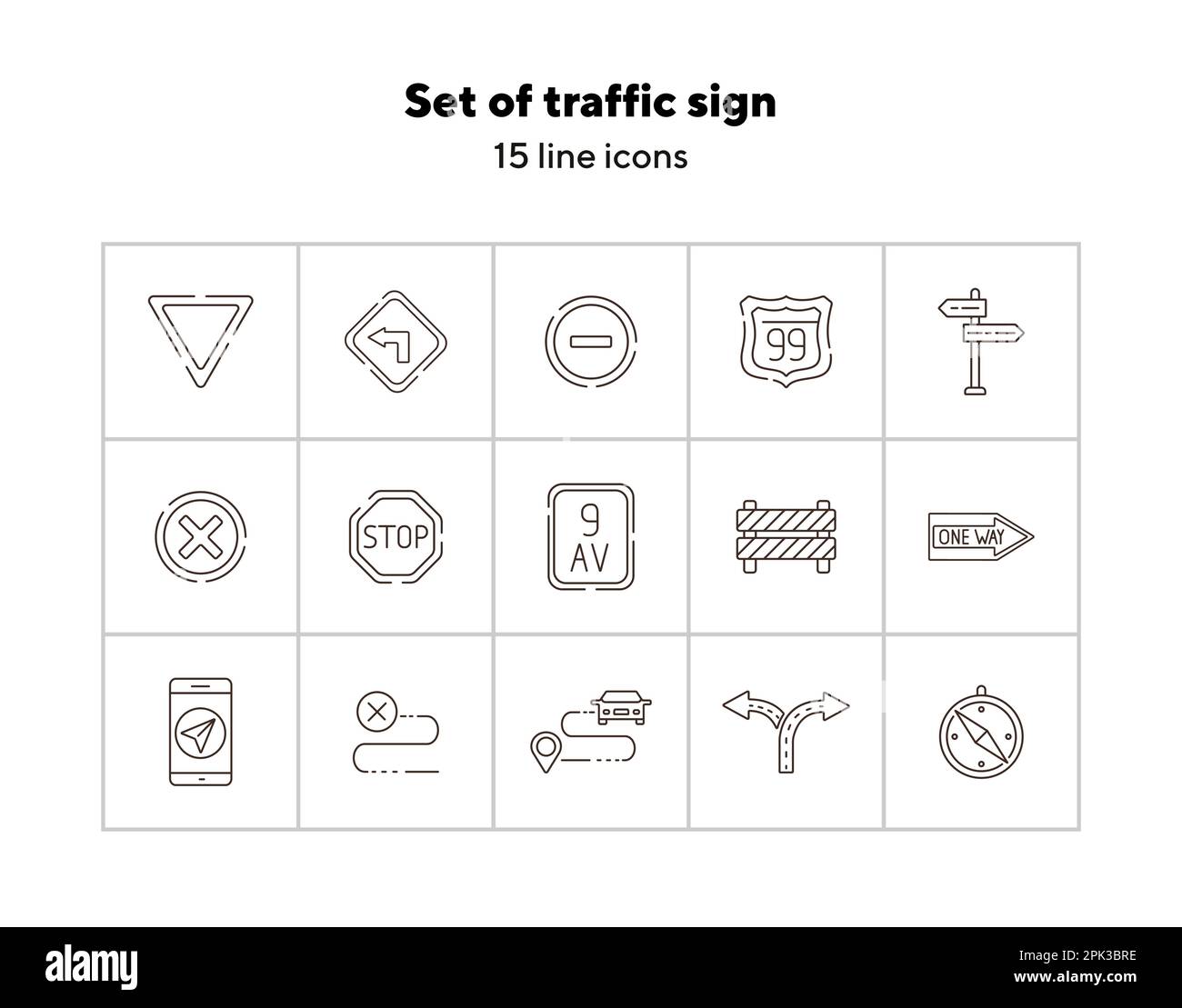 Set of traffic sign icons Stock Vector Image & Art - Alamy