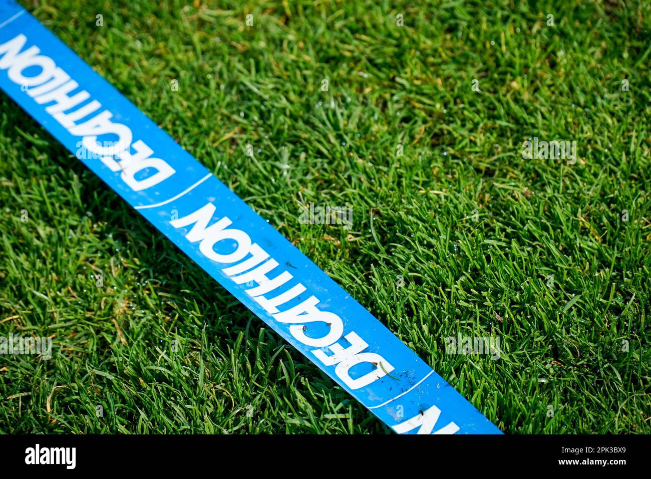 Évora, Portugal, February 19th and 20th 2023. Decathlon advertising ...