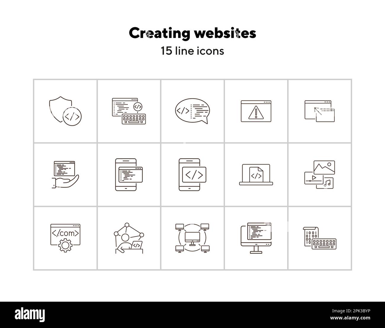 Creating websites icons Stock Vector Image & Art - Alamy