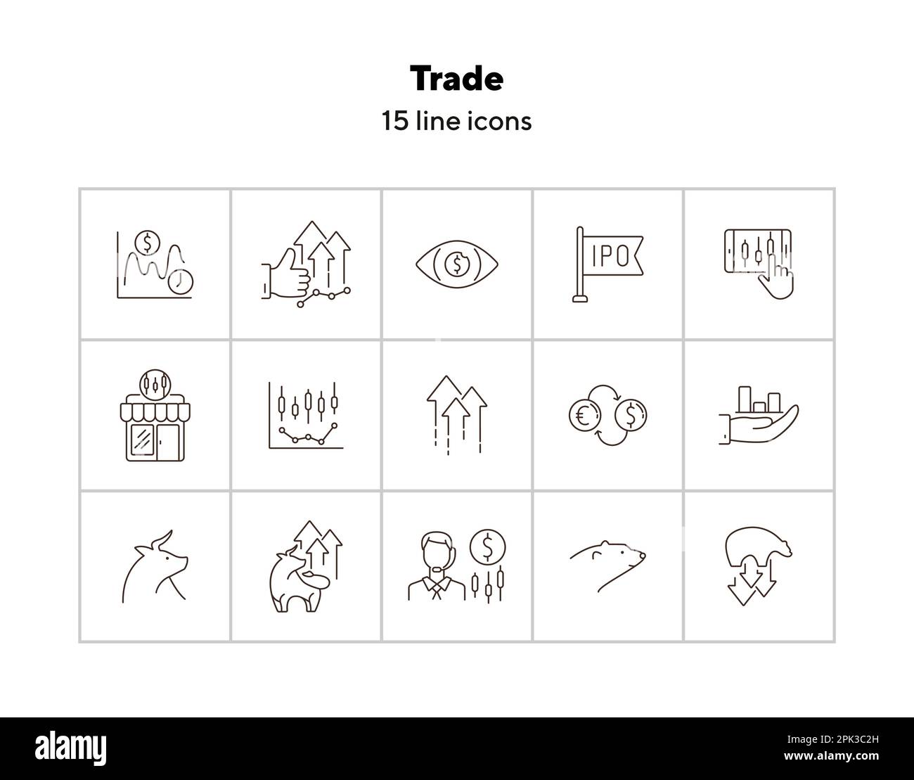 Trade line icon set Stock Vector Image & Art - Alamy