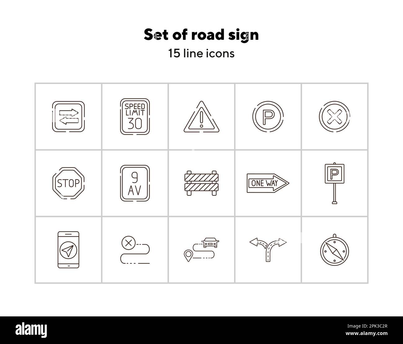 Set of road sign icons Stock Vector Image & Art - Alamy