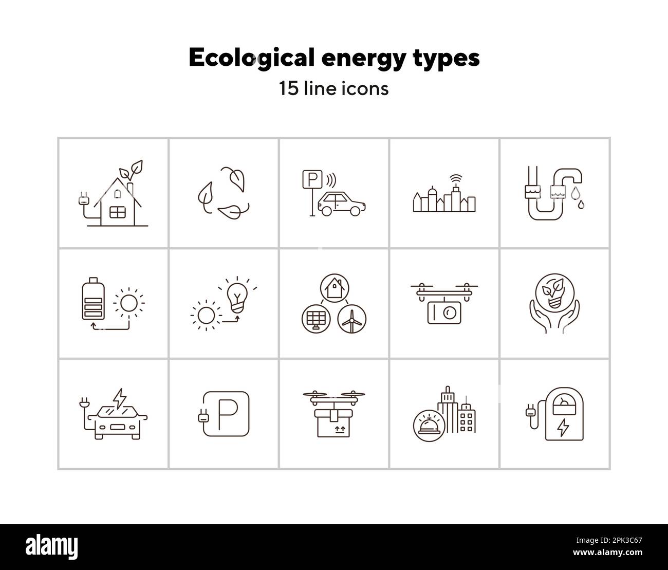 Ecological energy types icons Stock Vector Image & Art - Alamy