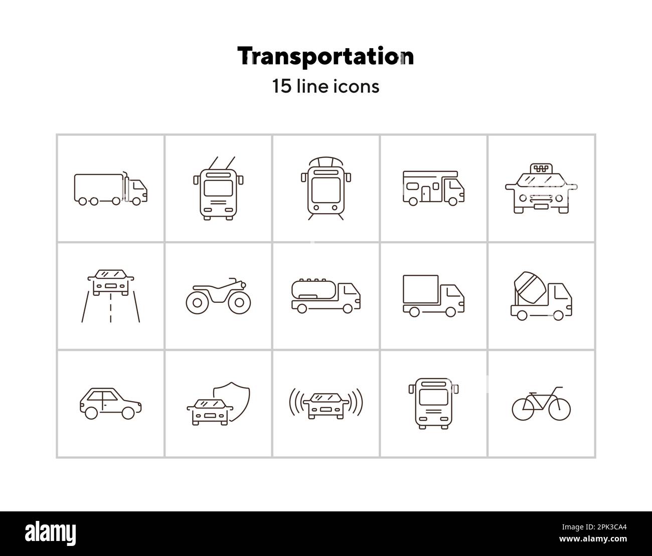 Transportation line icon set Stock Vector Image & Art - Alamy