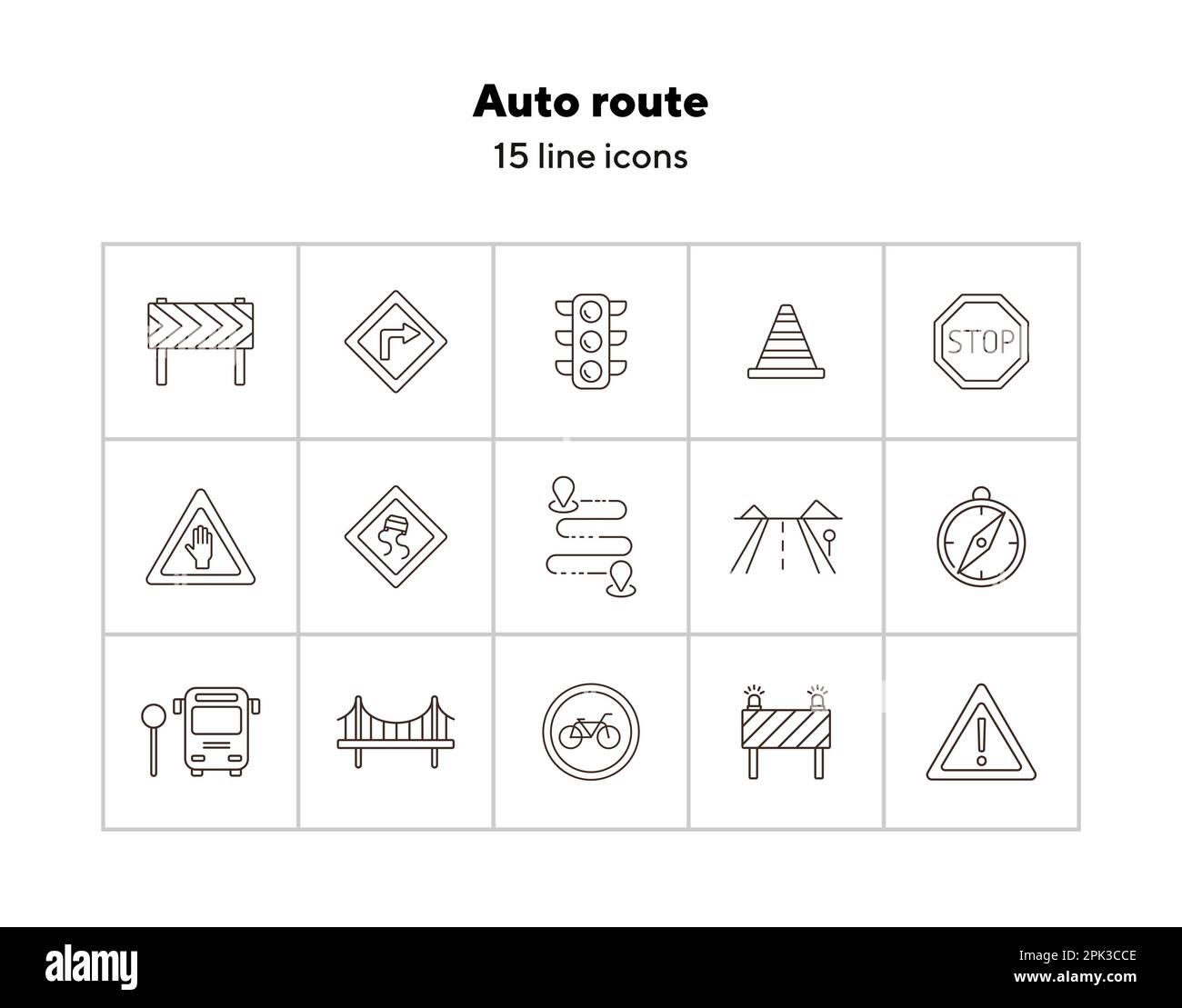 Auto route icons Stock Vector Image & Art - Alamy