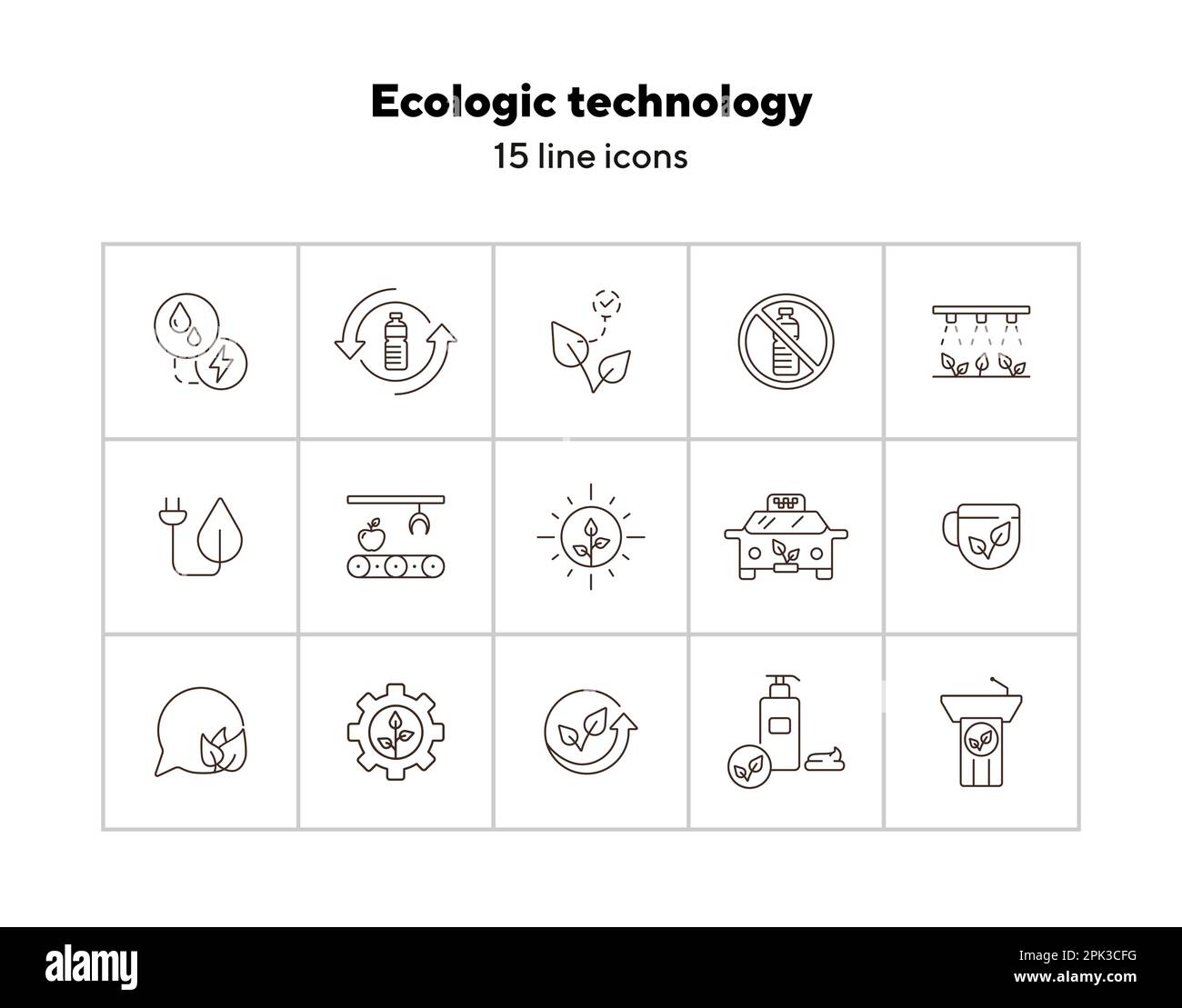 Ecologic technology line icons Stock Vector Image & Art - Alamy