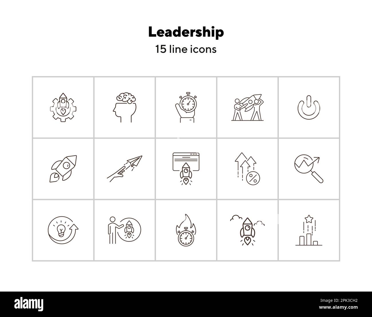 Leadership icons. Set of line icons Stock Vector Image & Art - Alamy