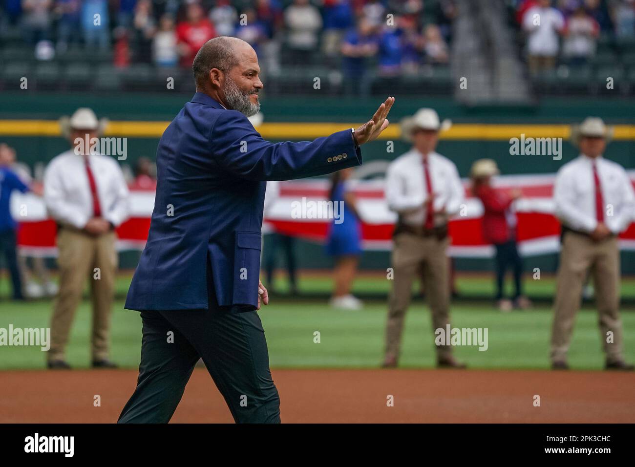 Former Texas Rangers catcher and Hall of Famer Ivan "Pudge" Rodriguez ...