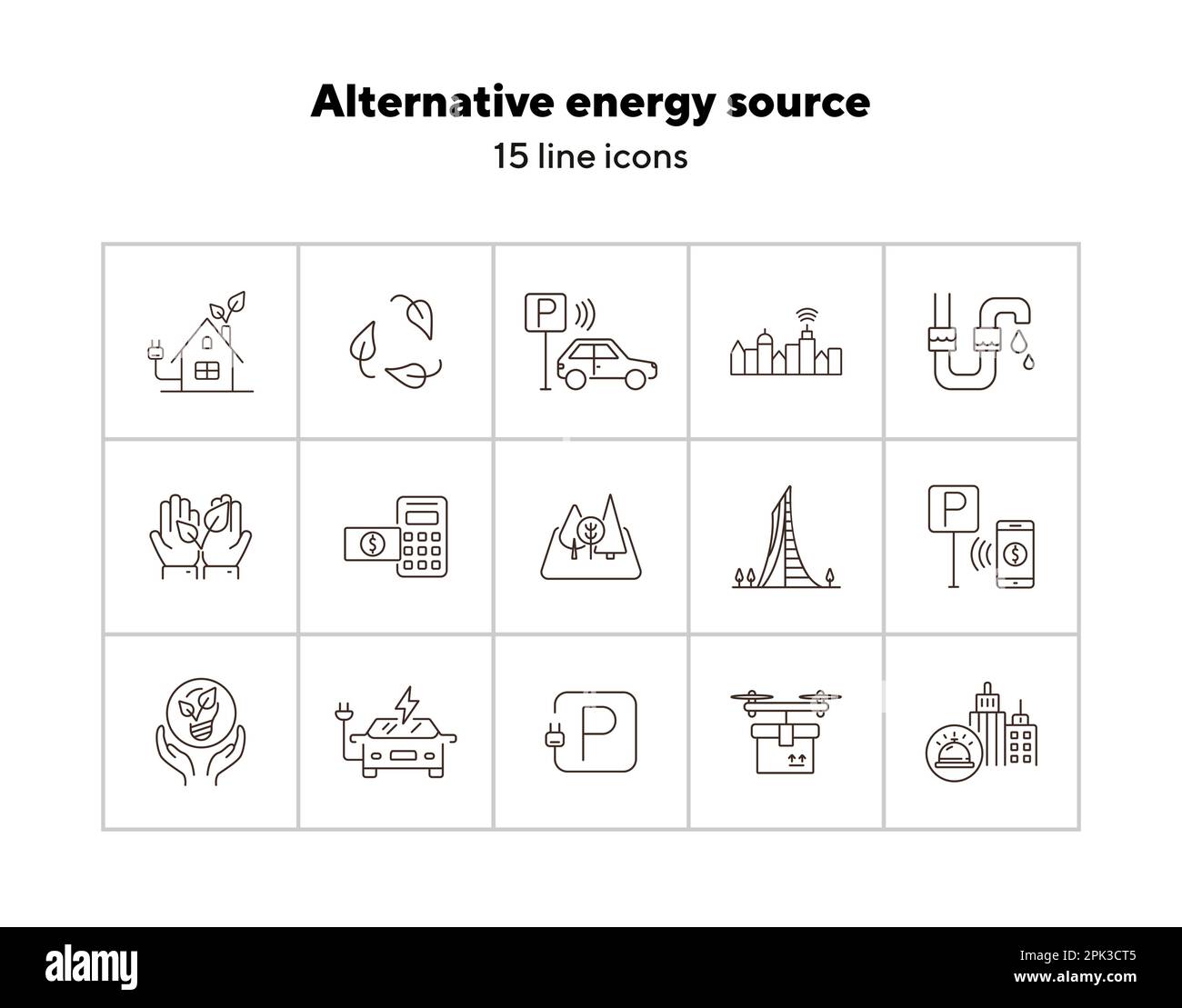 Alternative energy source icons Stock Vector Image & Art - Alamy