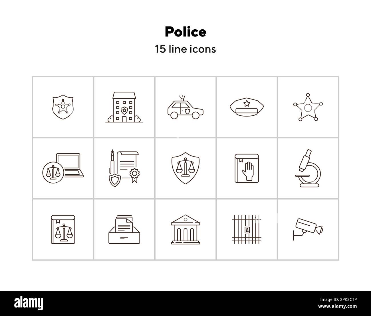 Police line icon set Stock Vector Image & Art - Alamy