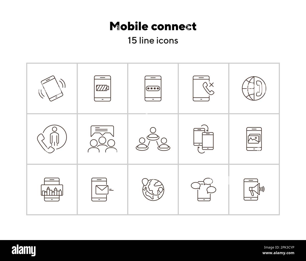 Mobile connect icons Stock Vector Image & Art - Alamy