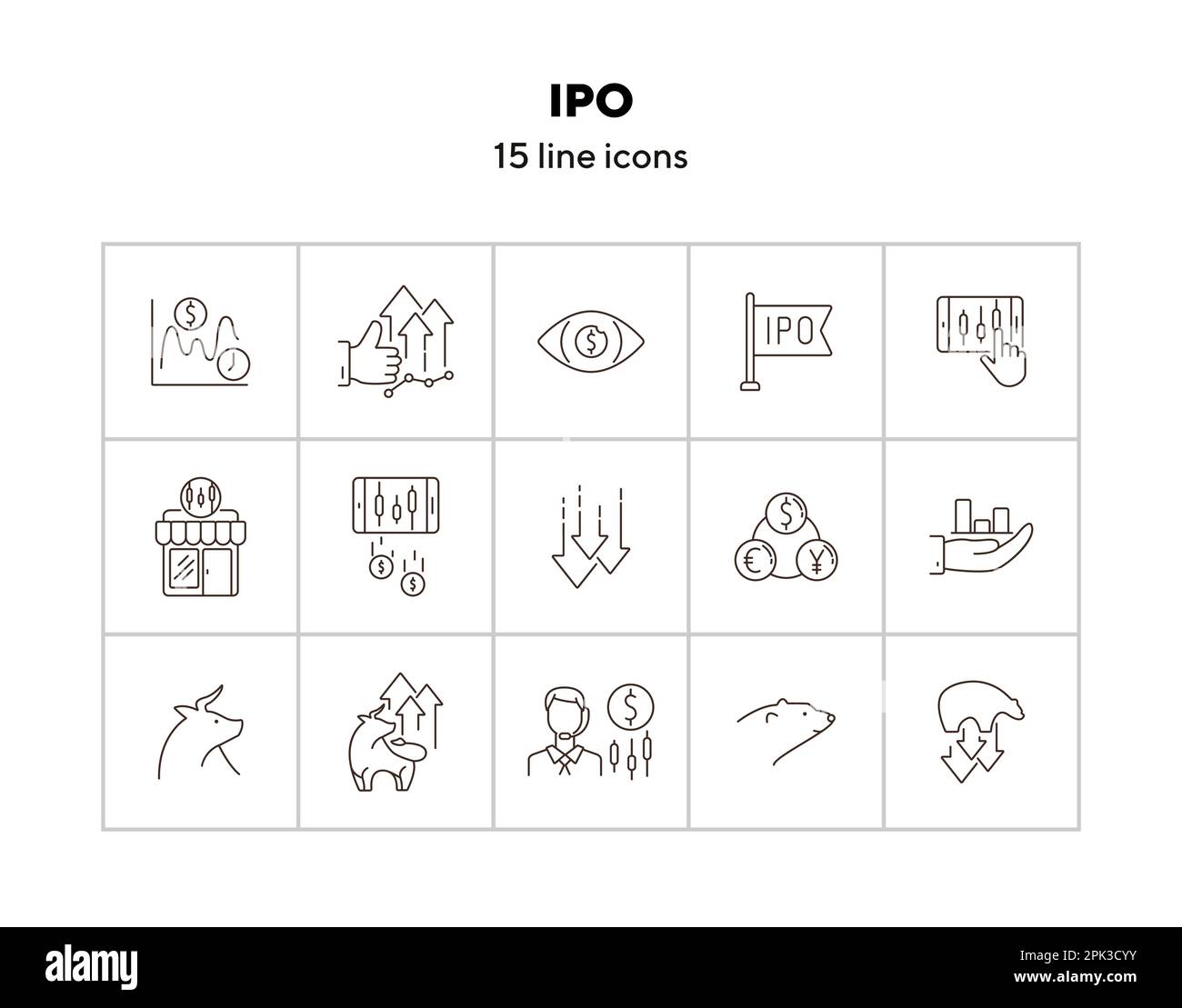 IPO line icon set Stock Vector Image & Art - Alamy