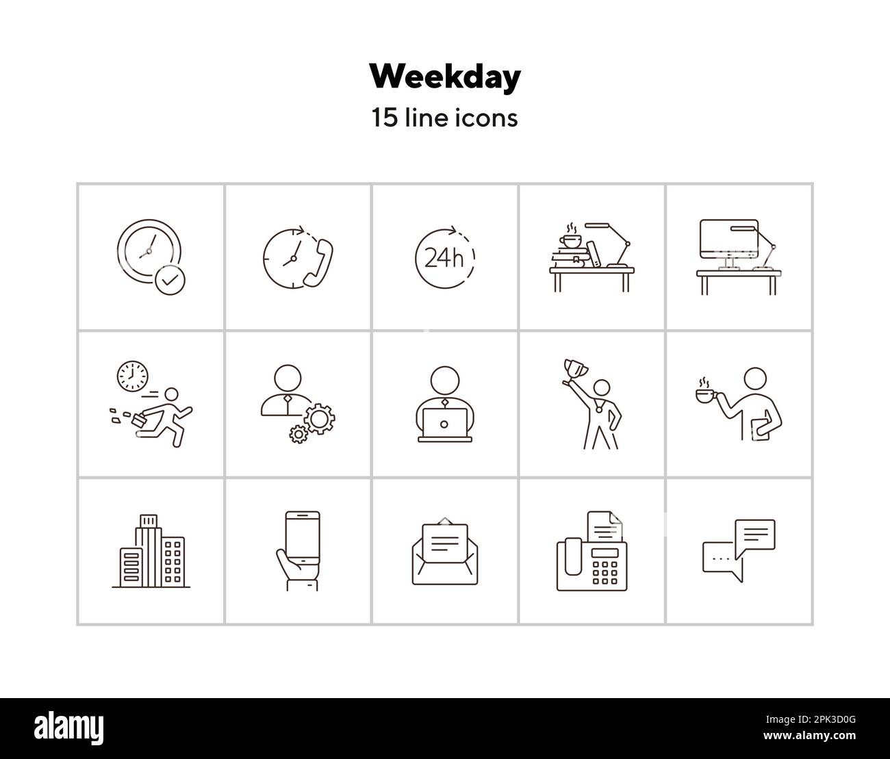 Weekday line icon set Stock Vector Image & Art - Alamy