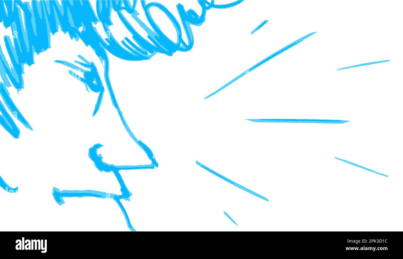 Sketch focused guy in profile on a white background Stock Vector Image ...