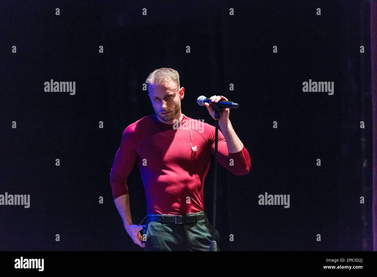 Teatro Quirino, Rome, Italy, April 04, 2023, Immanuel Castro singing on ...