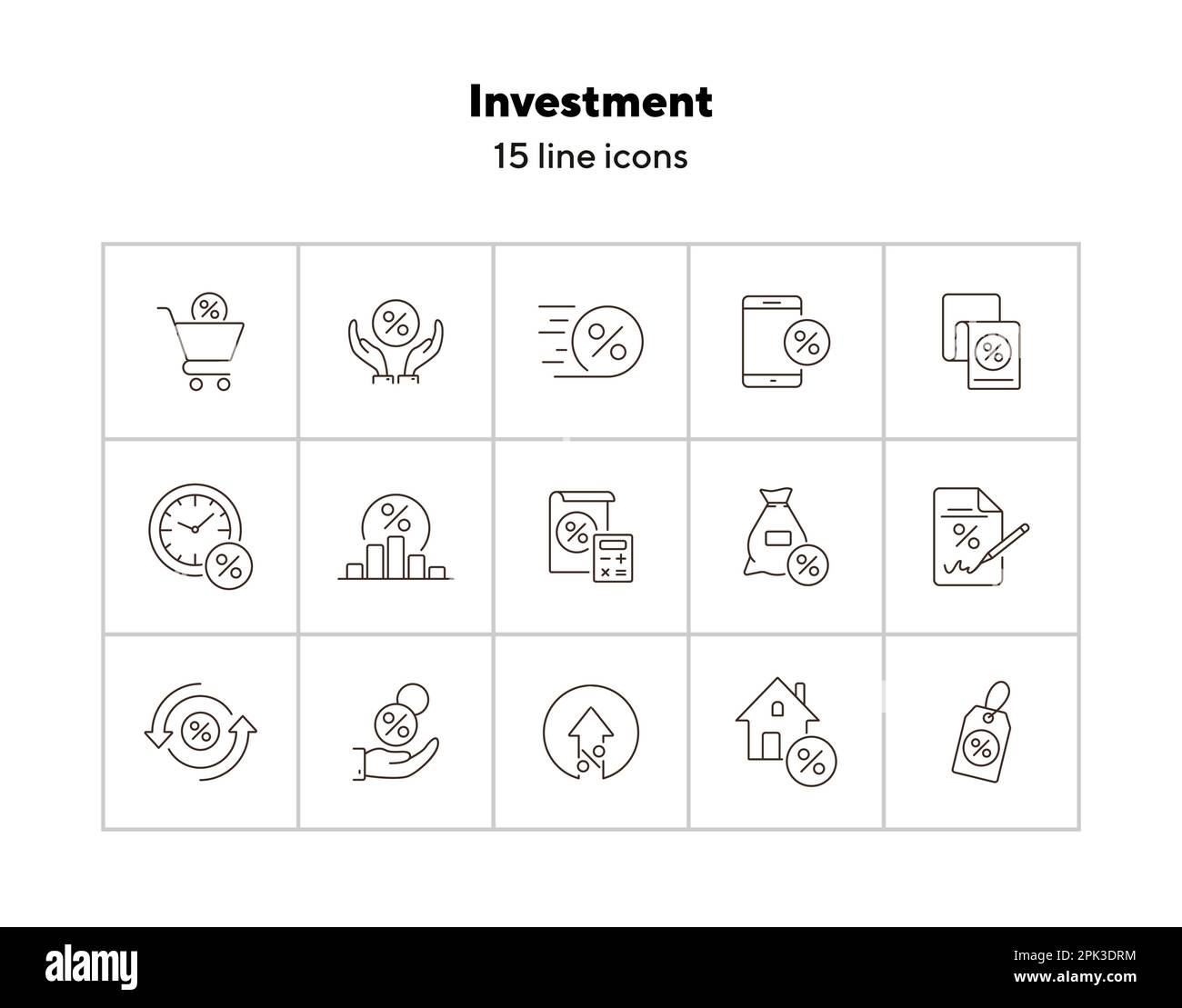Investment icon set Stock Vector Image & Art - Alamy