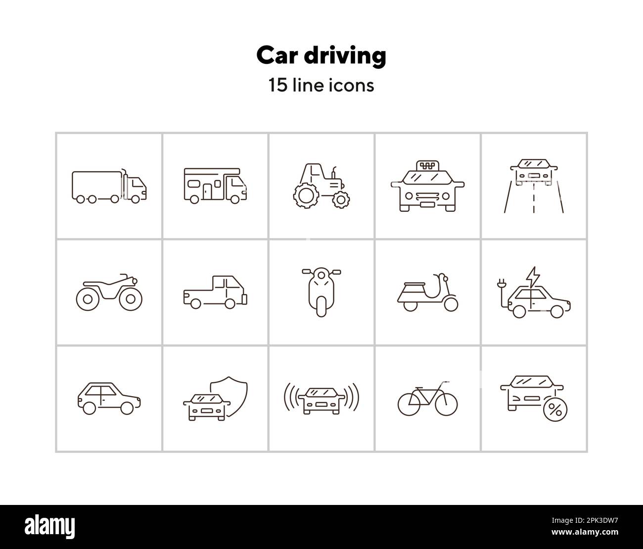 Electric bike icon linear Cut Out Stock Images & Pictures - Alamy