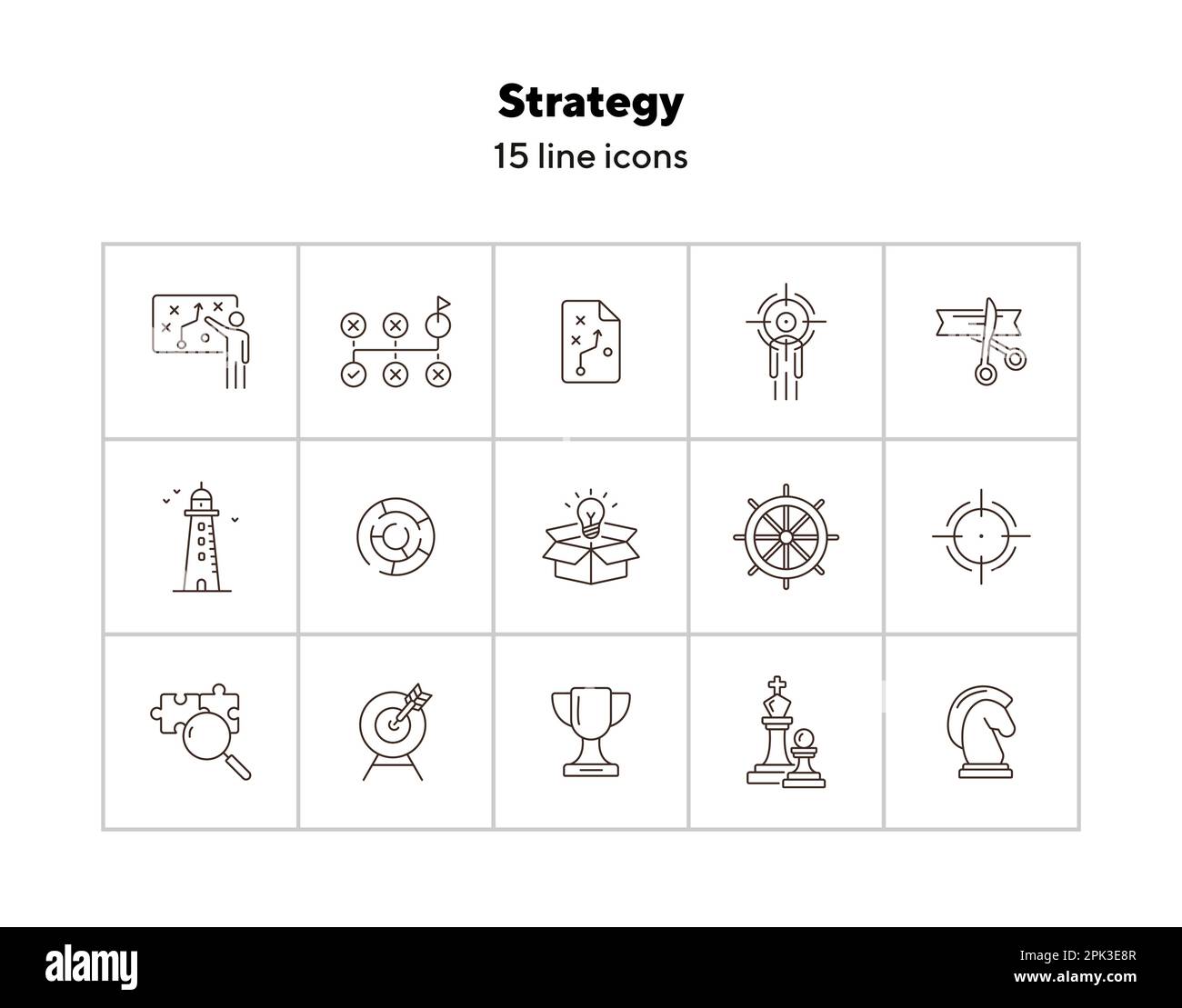 Strategy line icon set Stock Vector Image & Art - Alamy