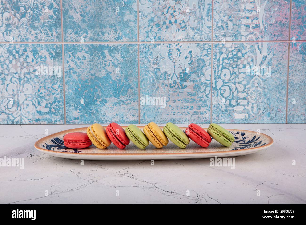 Colorful macarons cakes. Small french muffins. Sweet and colorful ...