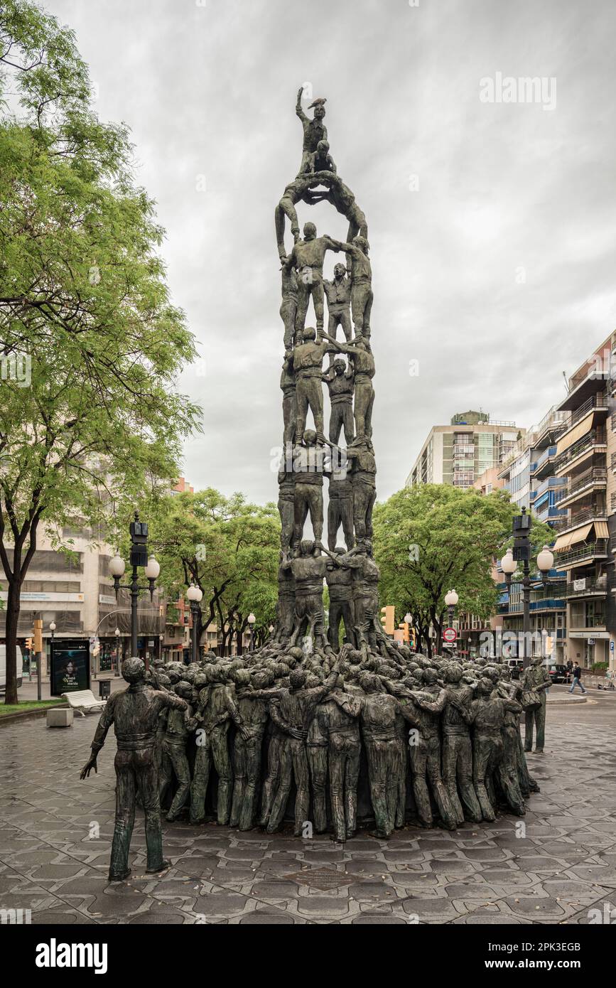 Monument als castellers work of the catalan sculptor Francesc Anglès i ...