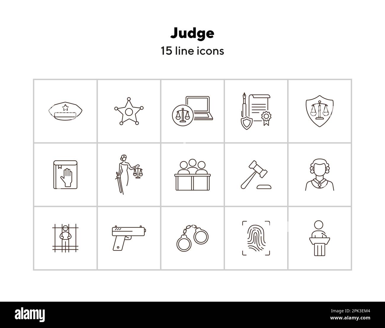 Judge line icon set Stock Vector Image & Art - Alamy