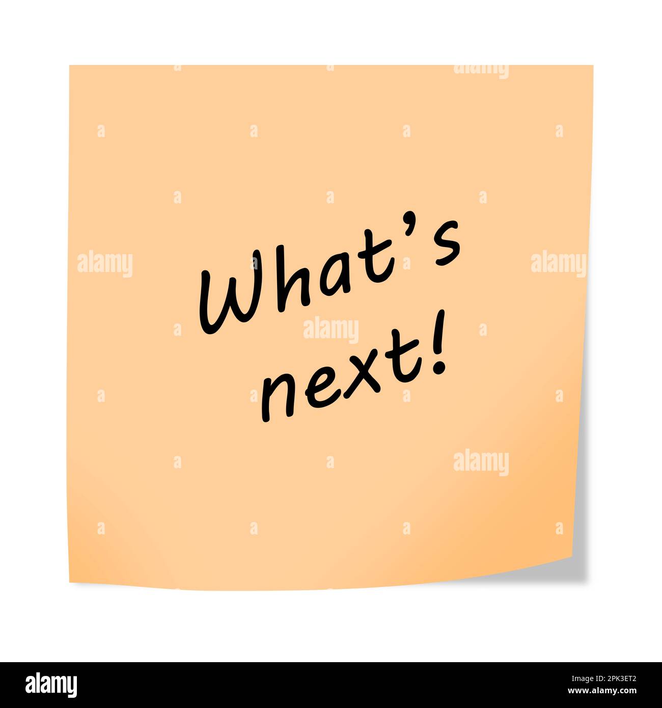 Whats next 3d illustration post note reminder on white with clipping ...