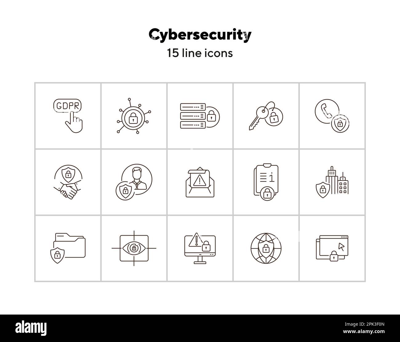 Cybersecurity line icon set Stock Vector Image & Art - Alamy