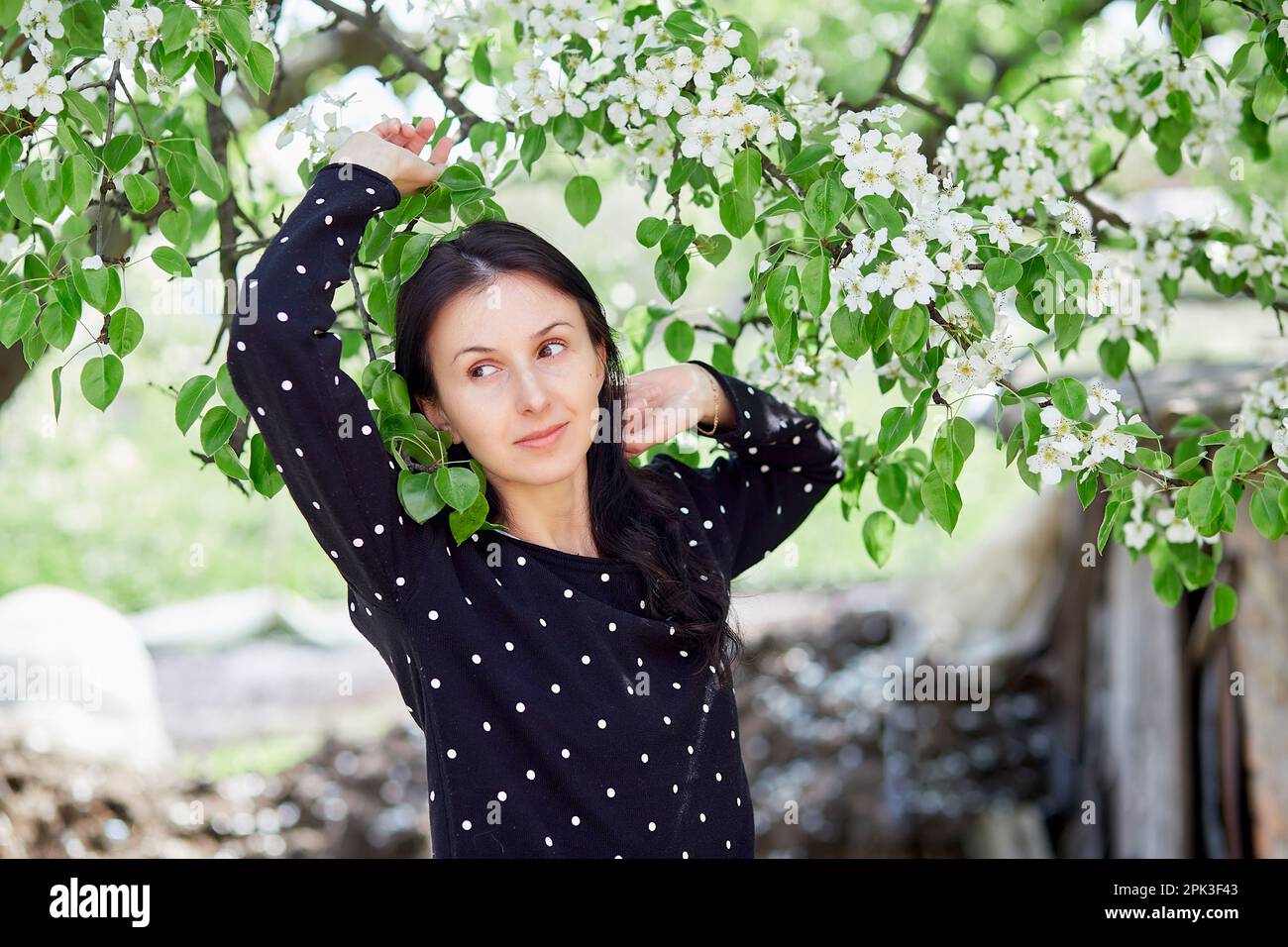 Woman practicing spiritual breathwork, meditation outside. Breathing ...
