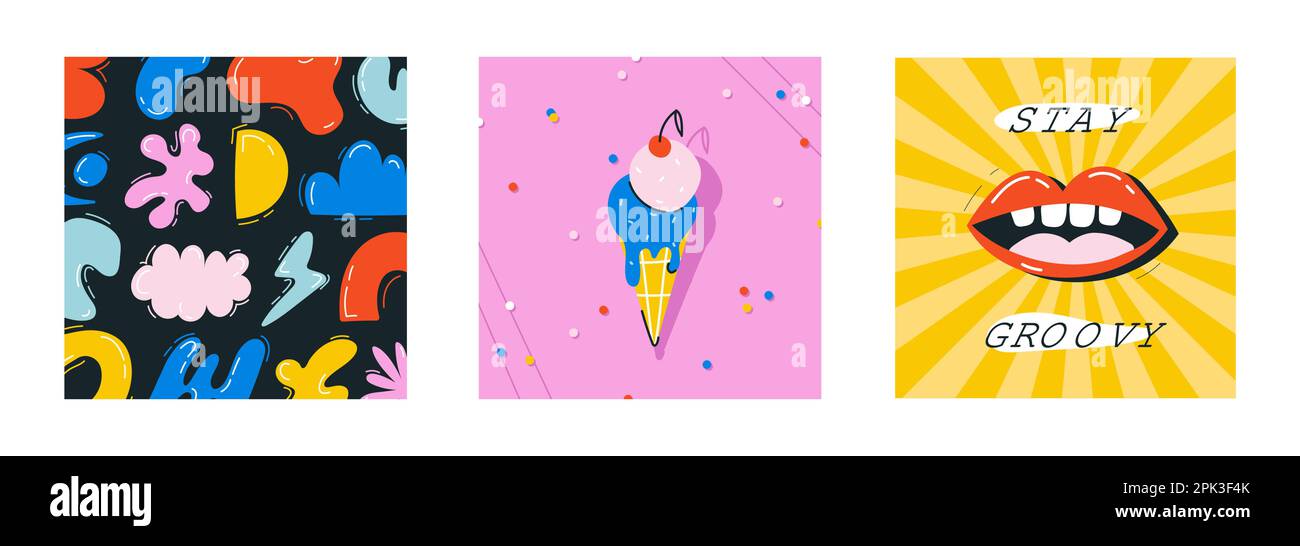 Hand drawn Abstract shapes, Comic characters Stock Vector Image & Art ...