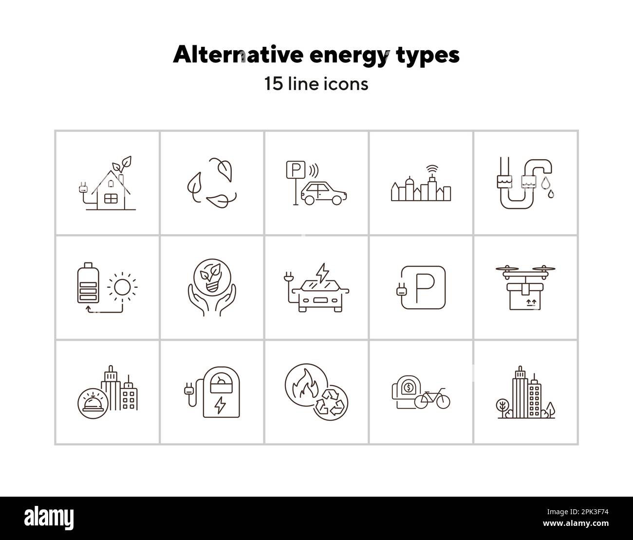 Alternative energy types icons Stock Vector Image & Art - Alamy