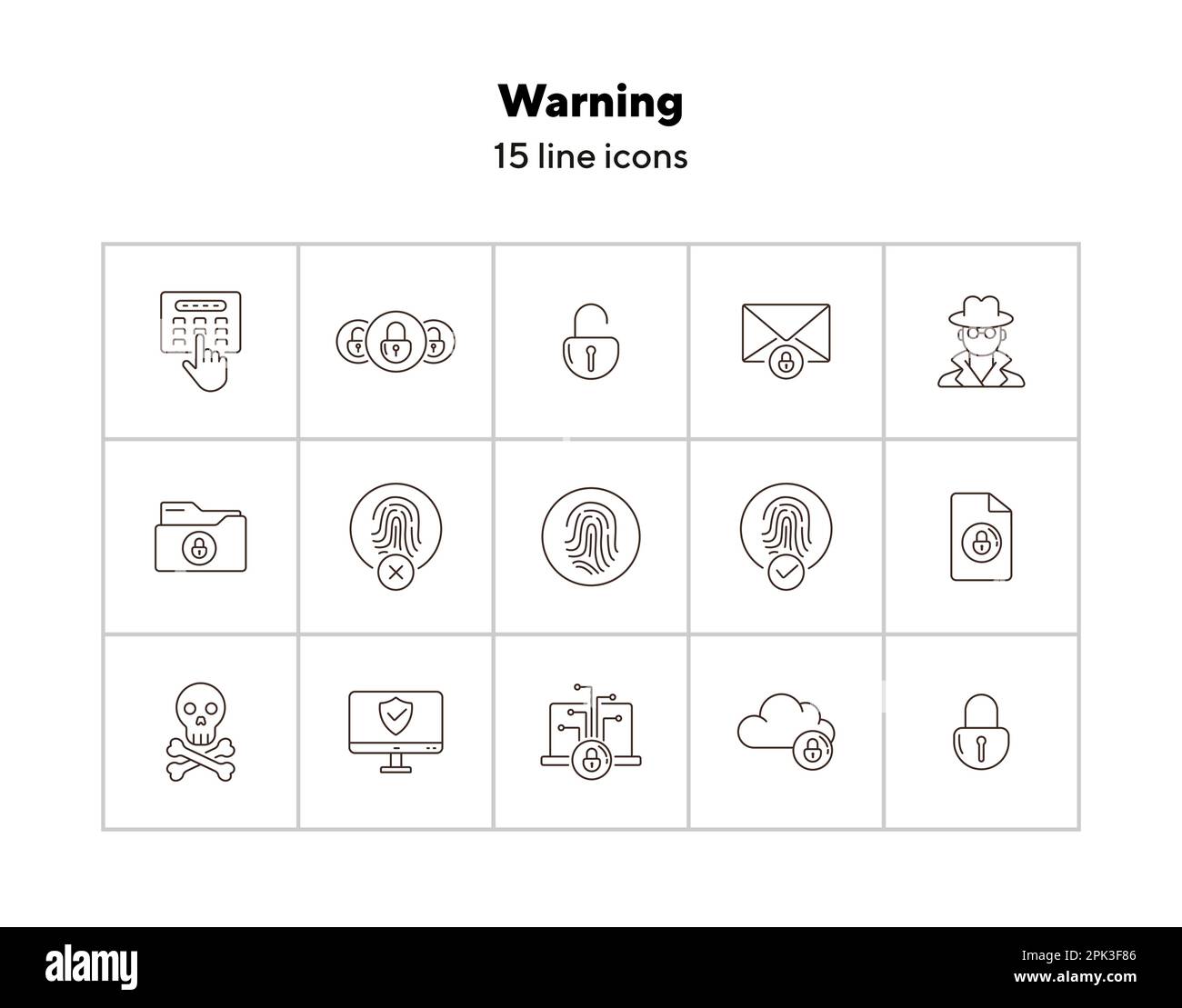 Warning line icons Stock Vector Image & Art - Alamy