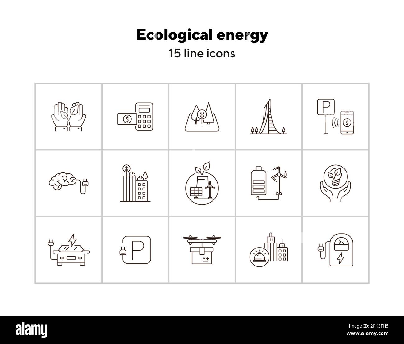Ecological energy icons Stock Vector Image & Art - Alamy