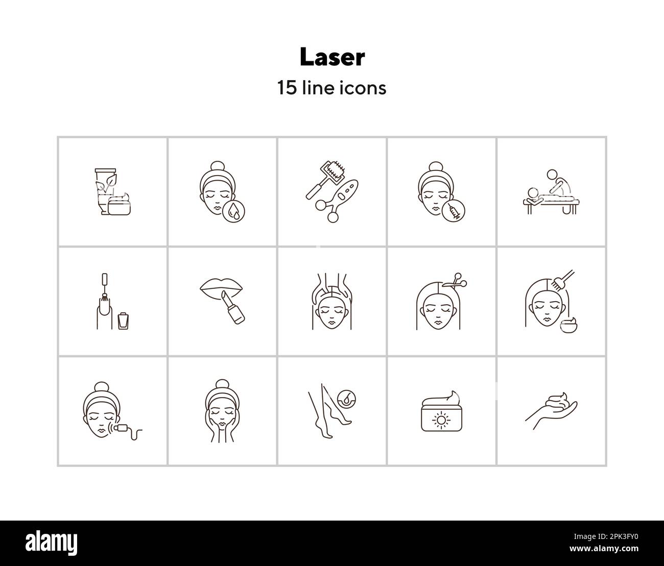 Laser line icon set Stock Vector Image & Art - Alamy