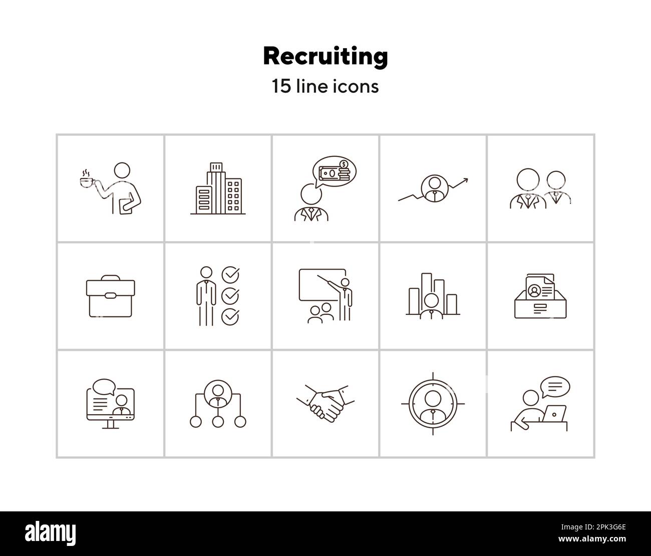 Recruiting line icon set Stock Vector Image & Art - Alamy
