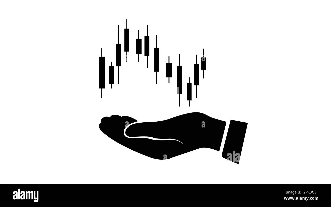 Trading Icon. Vector isolated editable flat illustration of a hand with ...