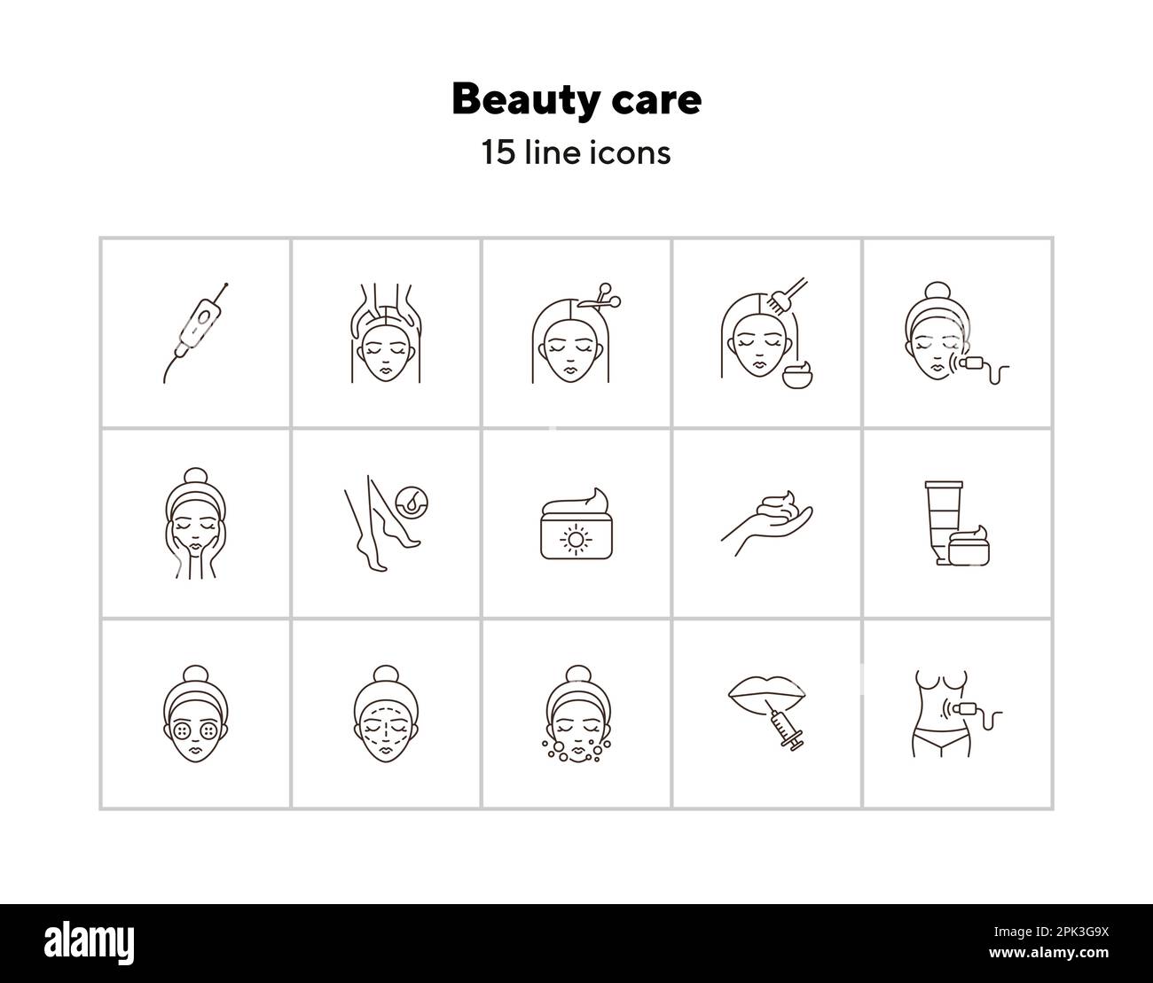 Beauty injection line icon Stock Vector Images - Alamy