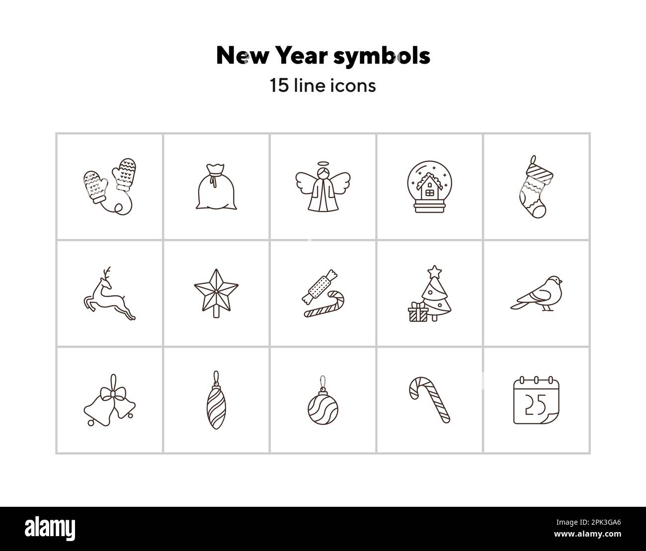 New year symbols thin Stock Vector Images - Alamy