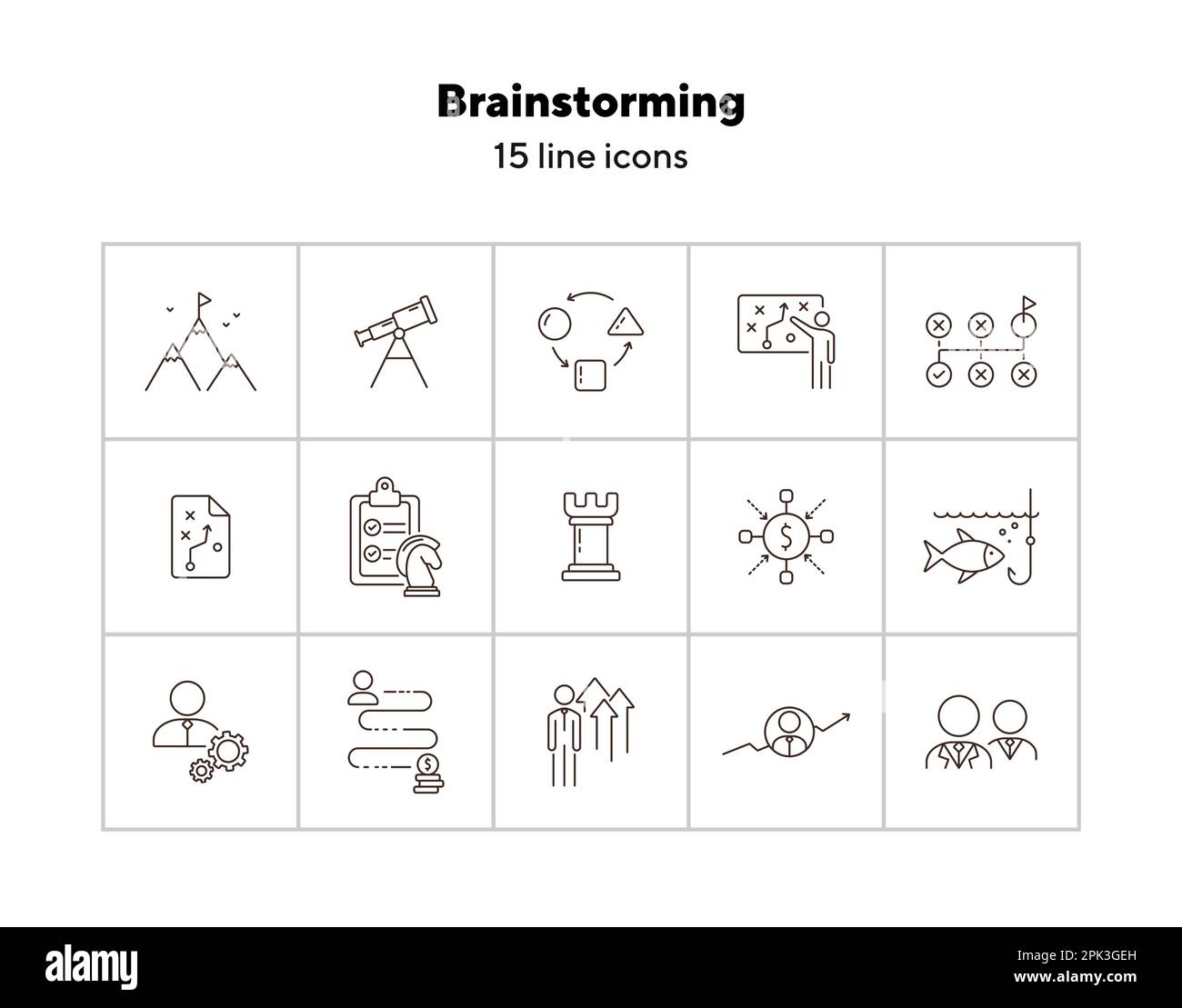 Brainstorming icon set Stock Vector Image & Art - Alamy